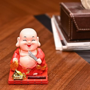 Laughing buddha Moving Head & Hand Solar Buddha Monk Holding Money ...