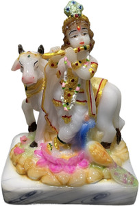 Rama Collections Krishna Murti With Kamdhenu Cow Showpiece Hindu God ...