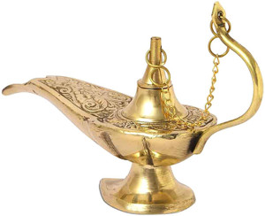 KK Traders Aladdin Brass Chirag original (Brass) 4 Inch Decorative ...