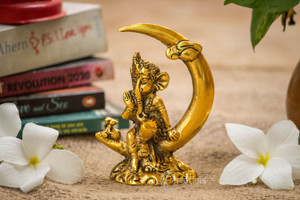 Calista Crafts Baby Ganesha Idol On Moon Vastu Fengshui Pooja Puja idol ...