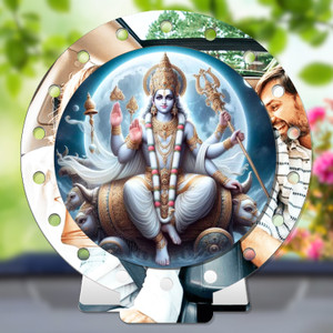 GiftsRange Chandra Dev Chandra Som Lord Moon Silver Mirror Shine Car ...