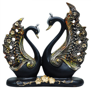 Corscent 2 Swan Couple Statue Decorative Showpiece Resin Animal ...