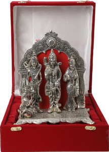 INTERNATIONAL GIF Silver Plated Ram Darbar Idol Murti With Box & Bag ...