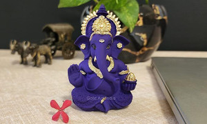 Mishtukocrafts Mishtukocrafts Purple Ganesha Statue/idol /murti for ...