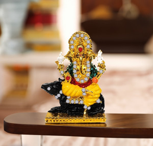 De-Ultimate Vighnaharta Sitting on Mushak ( Mini Mouse Ganesha St/604 ...
