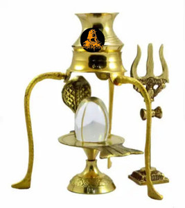ADIYOGI Crystal Shaligram Shiva Ling Lingam Statue Brass with Sphatik ...