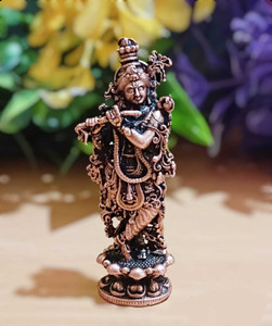 Beautiful copper statue copper krishna idol Decorative Showpiece - 6.5 ...