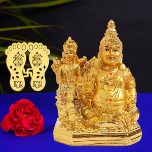 Kitlyn Maa Lakshmi With Kuber God Figurine (1 Sticker) Kuber ji Maharaj ...