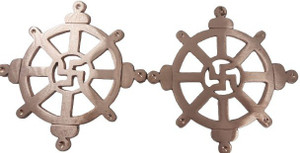Shubh Sanket Vastu Round Copper Swastik Wheel for Positive Energy ...
