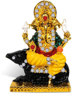 Uniqon Vighnaharta/Ganpati Sitting on Mushak ( Mini Mouse Ganesha St ...