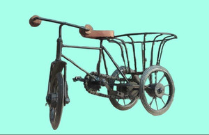 A H Handicrafts Iron & Wooden Home Decorative Cycle Rickshaw Stand for ...
