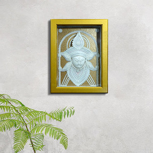 ArtKart Sholapith wall decor Golden Durga Elegance - Rectangle ...