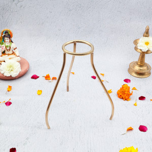 Rolimoli Brass Puja Tripai Stand for Jal & Milk Abhishekam for ...