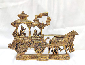 Cristavista Metal Decorative Arjun Krishna Rath Chariot Statue for Home ...