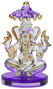 LAVANA Blessing God GANESH GOLD Plated Sitting with Chartra Two Side ...