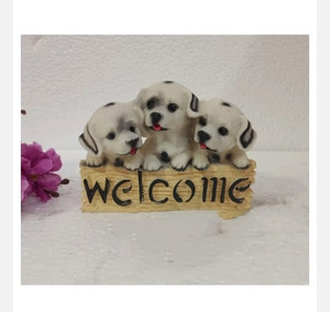 Ishu handi artistic Welcome Statue Figurine of 3 Cute Puppy Dog Animal ...