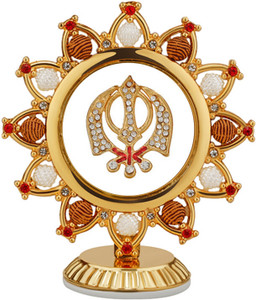 INTERNATIONAL GIFT Golden Sikh Religious Symbol Car Desk Board Idol ...