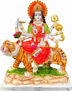 HUBZONES Goddess Maa Durga Devi Marble Dust Idol statue Sherawali Mata ...