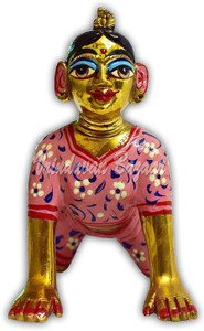 Idolsplace Fine Brass Pink Painted Bal Radha Rani for Home and Office ...