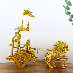 SMILES GIFT Mahabharat Rath with Krishna, Arjun, Hanuman Flag & 5 ...