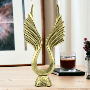 Hind Décor Golden Aluminum Handcrafted Fire-Shaped Decor Object ...