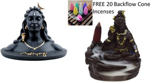 reeldot Shiva Adiyogi And Smoke Shiva Backflow Cone Incense Showpiece ...