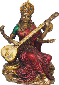 THOLIYA ARTS 6 Inch Devi Saraswati Idol Maa Sarasvati Playing Veena ...