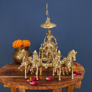utsavicraft Mahabharat Arjun Rath driven by four horses with Lord ...