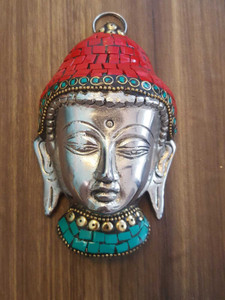 Vastu Shubharambh Golden Buddha Wall Decorative Mask - Tibetan Buddhist ...