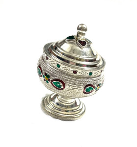 Reen ornament house Pure silver sindoor dani/box/kumkum box-38g(5cm ...