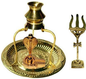 ADIYOGI Metal Handmade Shiva Shivling Idol with Sheshnaag or Tripai ...