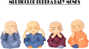 Monstoy Mini Buddha Monk Statues, Multicolour, Set of 4 Great ...