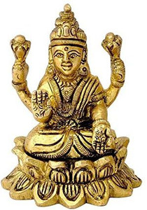 Raavee gift Brass Maa Laxmi Idol - 3 inch x 2 inch | Lakshmi Peetal ...
