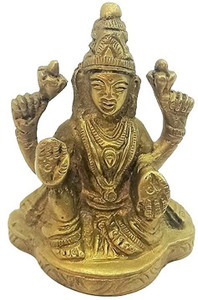 SHARDA ASSOCIATES Brass Small Lakshmi Laxmi Ji Sitting on Kamal Flower ...