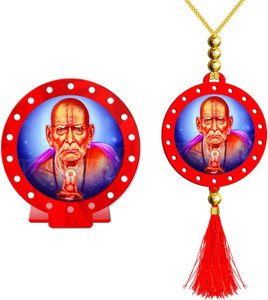 GiftsRange Akkalkot Swami Samarth Red Car Dashboard Idol & Red Car ...