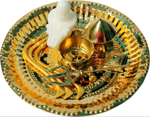 SBBCO Pooja Items Shivling shiva lingam thali set::brass shivling stand ...