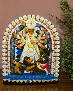 Mollis Bengal Mahisasurmardini Durga Statue in Daker Saj MARBLE DUST ...