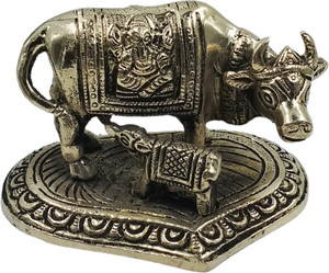 MAA MANSA DEVI Cow and calf (Brass) decorative statue sculpture ...