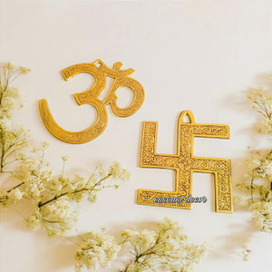 Asha Enchant Decor Set of 2 Handcrafted Religious Symbol Om Swastika ...