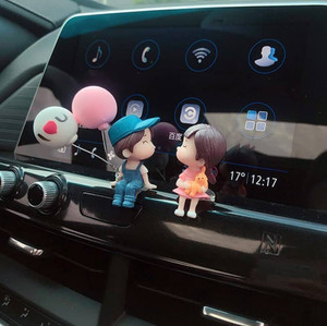 GOLDENEYEHOUSE Cute Couple Cartoon Car Dashboard Showpiece Decorative ...