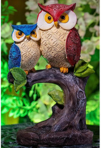 artisthub Handcrafted Owl Couple on Tree Showpiece Bird Statue for Home ...