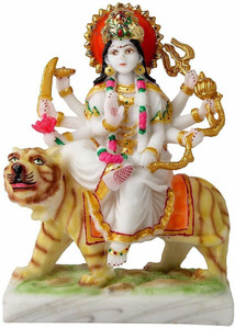 HUBZONES Marble Goddess Maa Durga Devi Idol statue Sherawali Mata rani ...