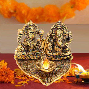 NOKTUS Mata Laxmi with God Ganesh Idol with Deepam Diya Oil lamp for ...