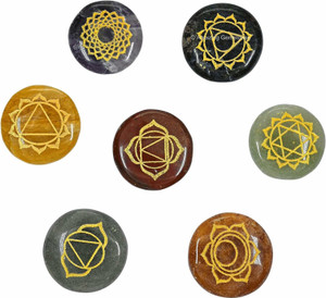 CRYSTALCAVES Seven Chakra Disk Natural Healing Chakra Balancing Crystal ...