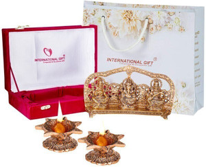 INTERNATIONAL GIFT Brown Musical Ganesh Saraswati Idol Murti With 2 ...