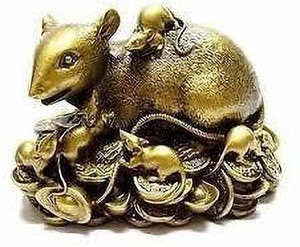 TAJENTERPRISES Brass Mongoose Mouse Idol for Wealth and Prosperity ...