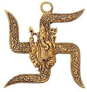 PECH Shri Ganesh on Swastik Yantra Brass Ideal Figurines for Home ...
