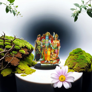 Uniqon Mdf Cutout Lord Ram Laxman Sita and Hanuman Darbar 2d Wooden ...