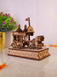 Elegant Lifestyle Mahabharat Krishna Arjun Rath 3D Miniature Wooden ...