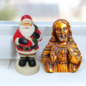 Bhaktinayak 1 Santa claus , 1 Jesus Smallshowpiece _AZ13 Decorative ...